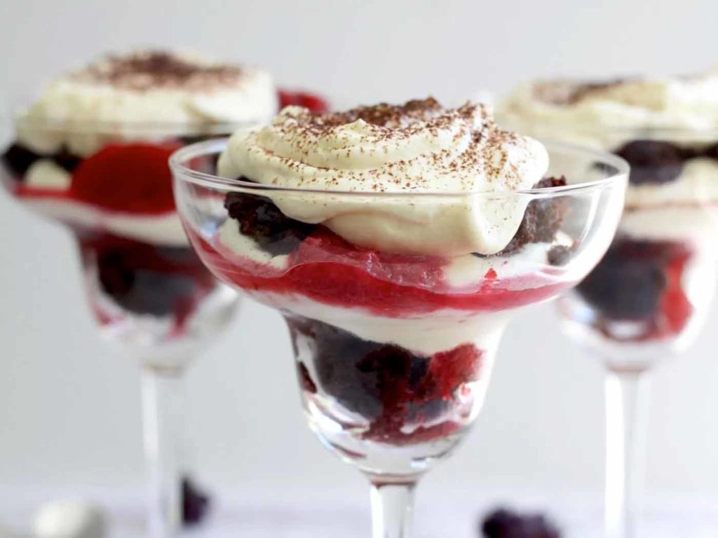 MINI BERRY CHOCOLATE TRIFLES - What Sarah Bakes